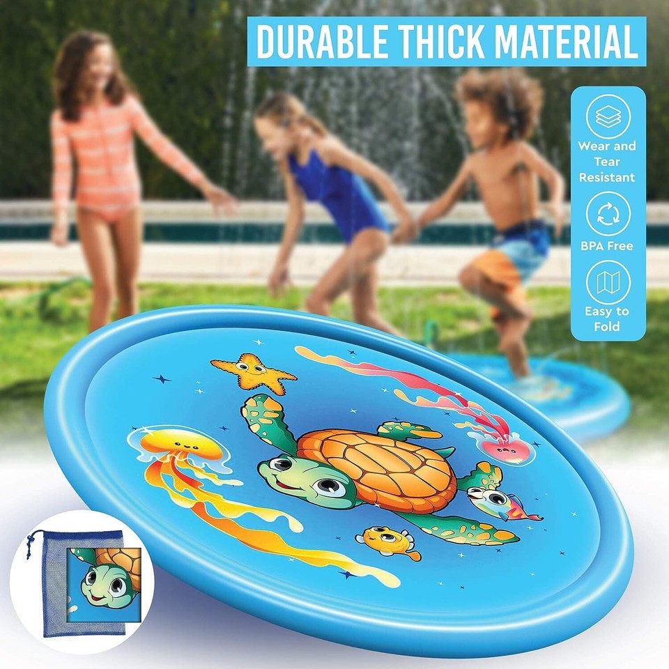 Splash Pad - 67 Inches- Sprinkler for Kids and Toddlers Non-Slip Splash ...