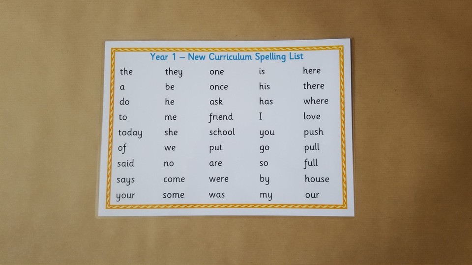 Year 1 Key words, laminated poster, common exception words, KS1 ...