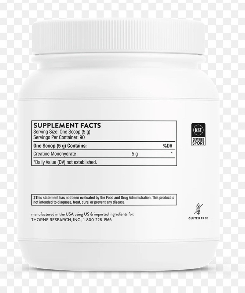 THORNE Creatine Monohydrate Powder 16oz – Muscle, Energy, Brain Support ...