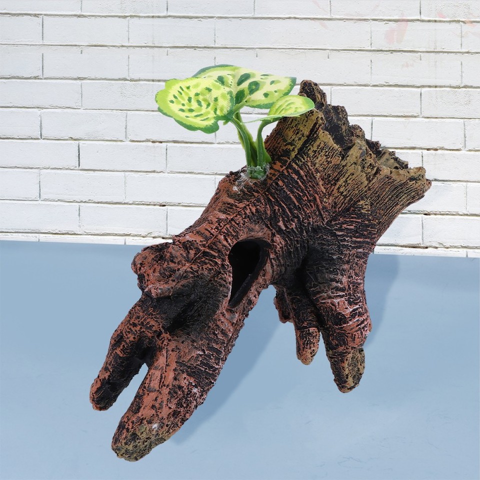 Sunken Wood Fish Tank Landscaping Aquarium Root Decor Green Accessory ...