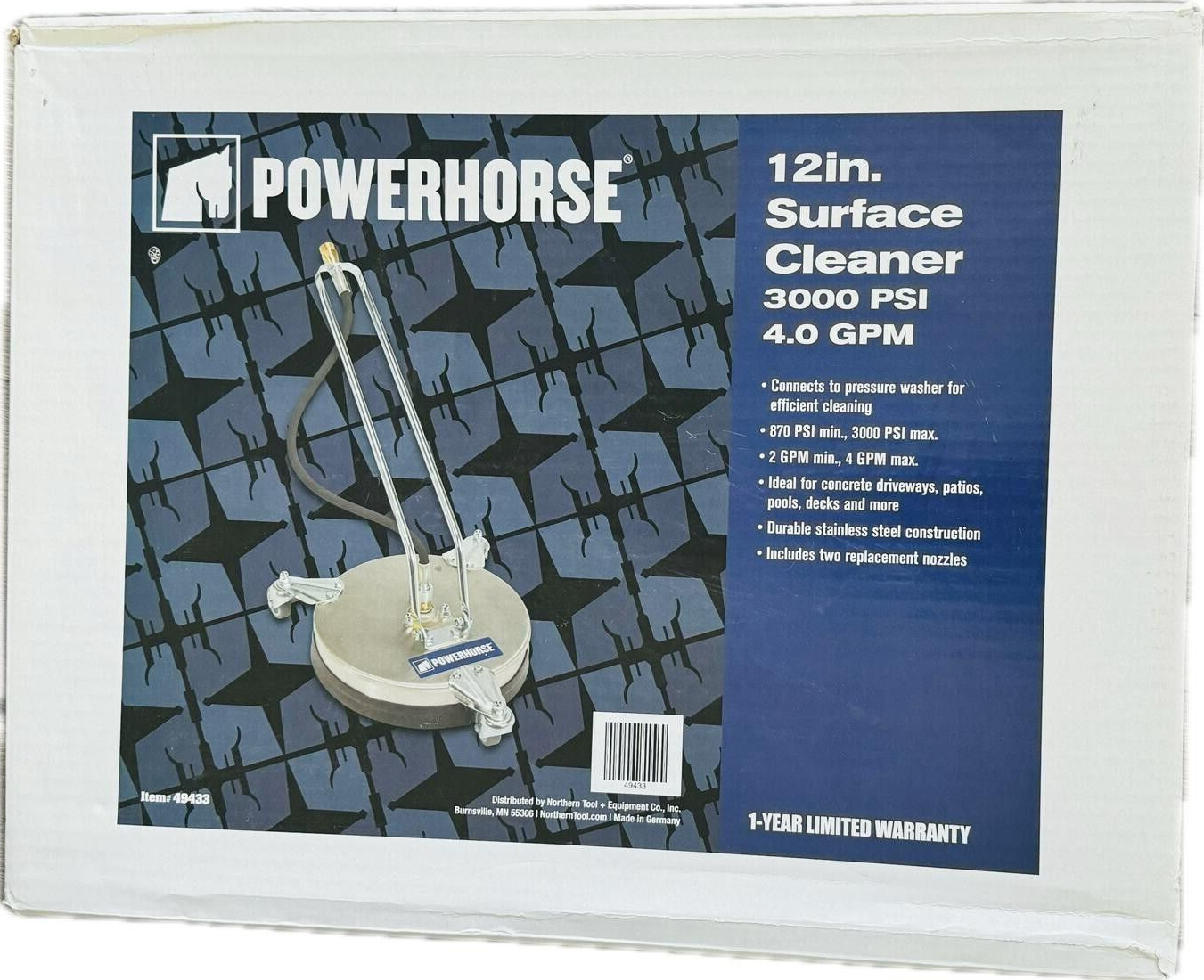 Powerhorse Pressure Washer Surface Cleaner 12in. 3000 PSI 4.0 GPM for ...
