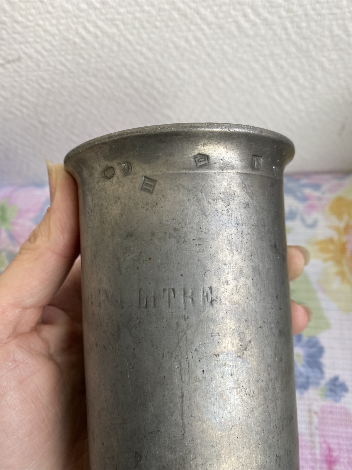 ancienne mesure pichet demi litre en etain divers poincon | eBay
