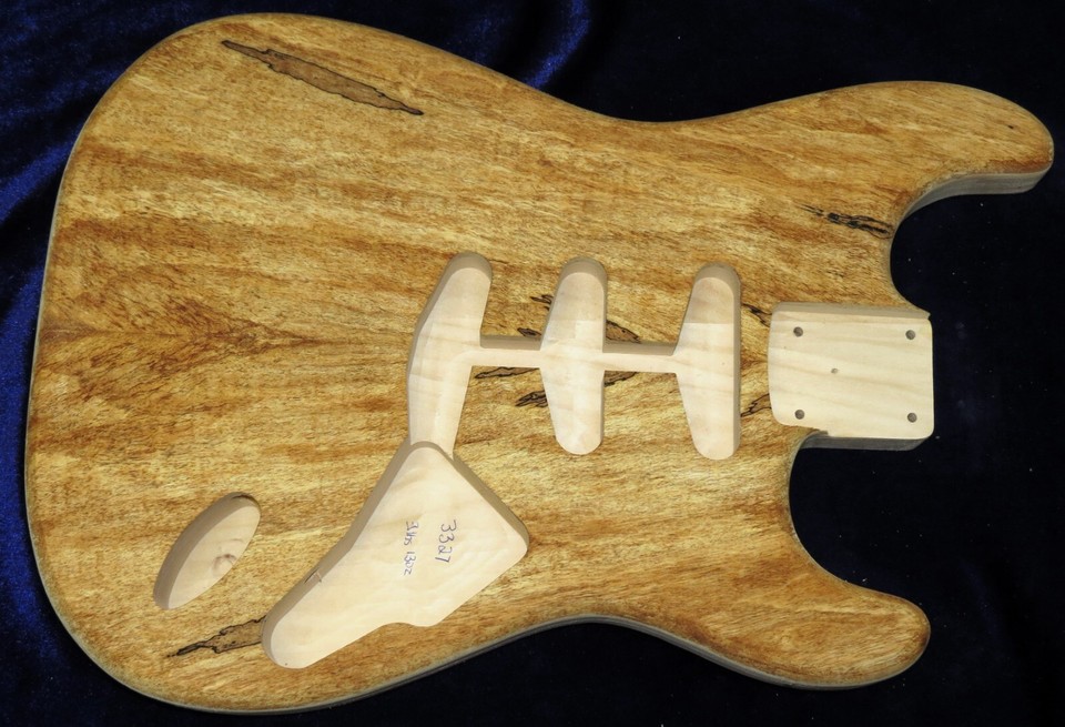 Spalted Maple Top /Basswood Strat body Standard Hardtail 3lbs 13oz ...