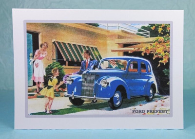 FORD PREFECT - GREETING CARD - Classic Car Memorabilia - Blank inside ...