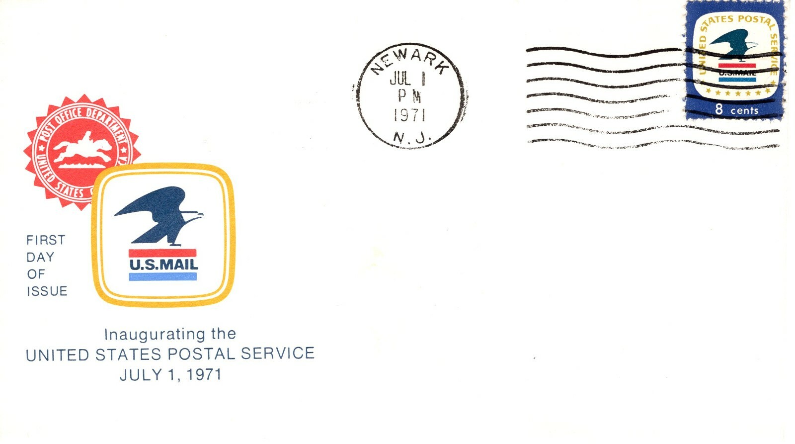 INAUGURATING THE USPS, NEWARK, NJ 1971 FDC10936 | eBay