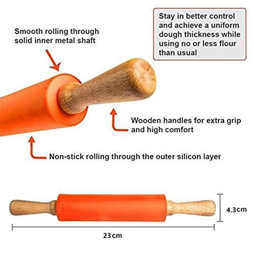 9 Inch Mini Rolling Pin 2 Pcs Wooden Handle Rolling Pin For Kids Dough ...