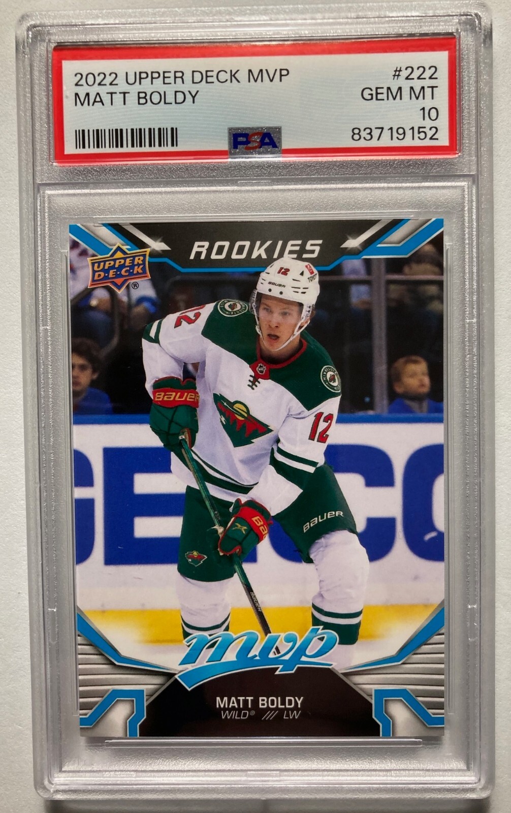 2022 Upper Deck MVP Hockey Matt Boldy Rookie Card #222 PSA GEM MT 10 | eBay