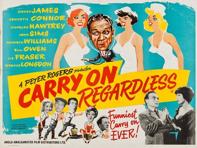 CARRY ON REGARDLESS 1961 UK quad poster print 30x40" Sid James Free P&P ...