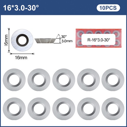 10Pcs Tungsten Carbide Cutters Inserts Set for Wood Lathe Turning Tool ...