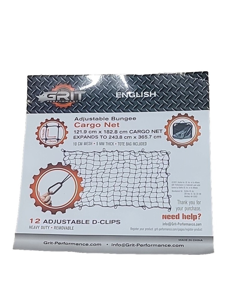 Grit Performance Cargo Net for Pickup Truck Bed- Adjustable Bungee | eBay