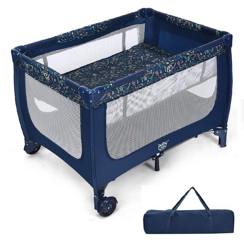 Portable Playard with Bassinet, Double Layer Foldable Baby Playpen with ...