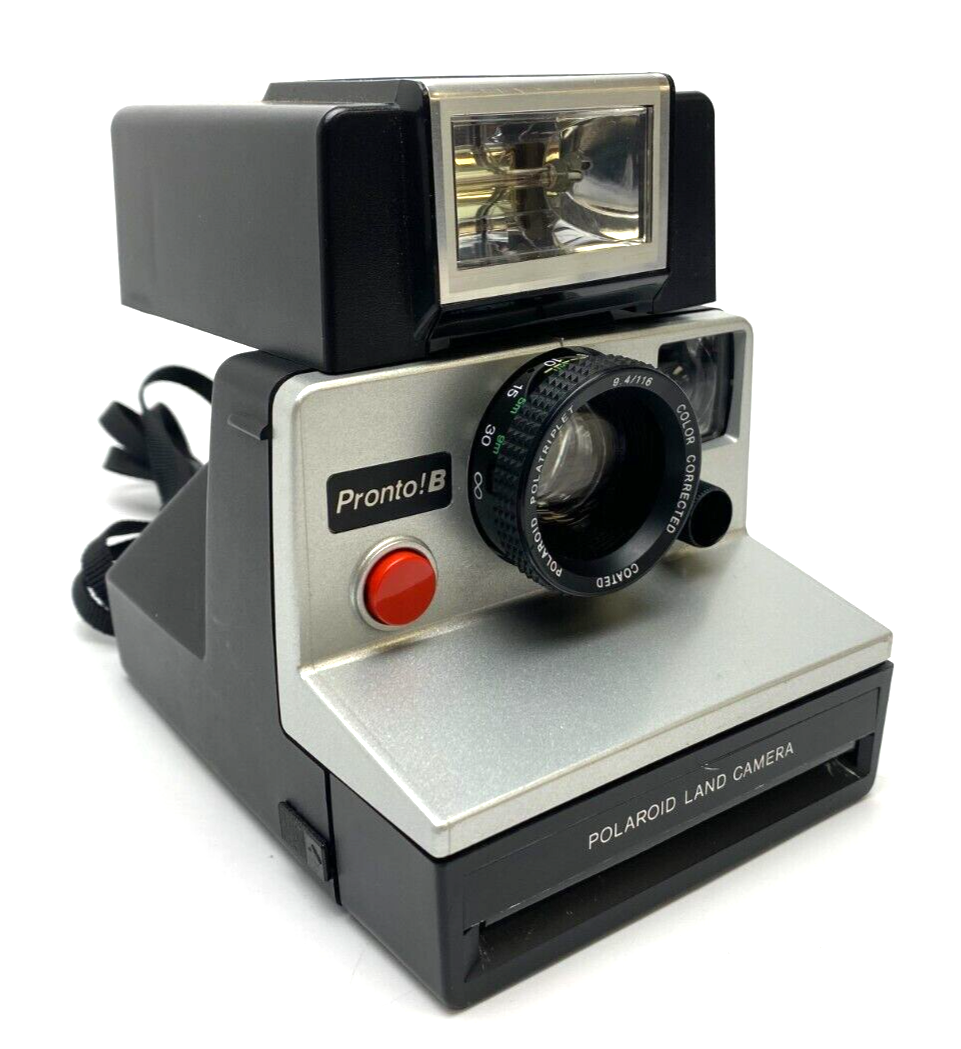 VINTAGE POLAROID SX-70 PRONTO B! LAND CAMERA + ITT MAGICFLASH ...