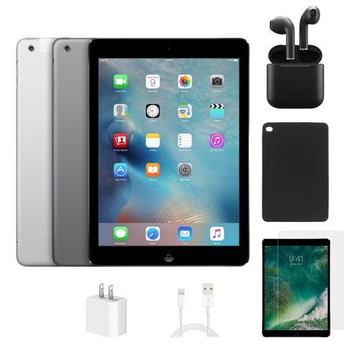 Apple iPad Air A1475 WiFi + Cellular Unlocked 32GB Silver Bundle ...