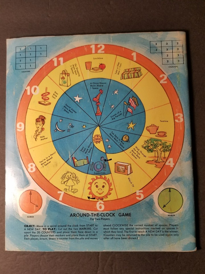 UNUSED Vintage 1972 Whitman TIMEY TELL STICKER FUN MATTEL ACTIVITY BOOK ...