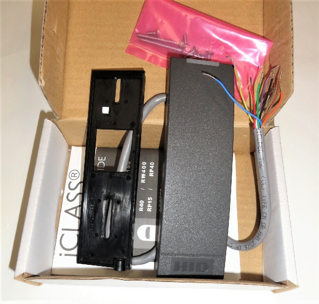 HID iClass R15 Card Reader, 6140, Gray, With Back Plate & Screws, New ...