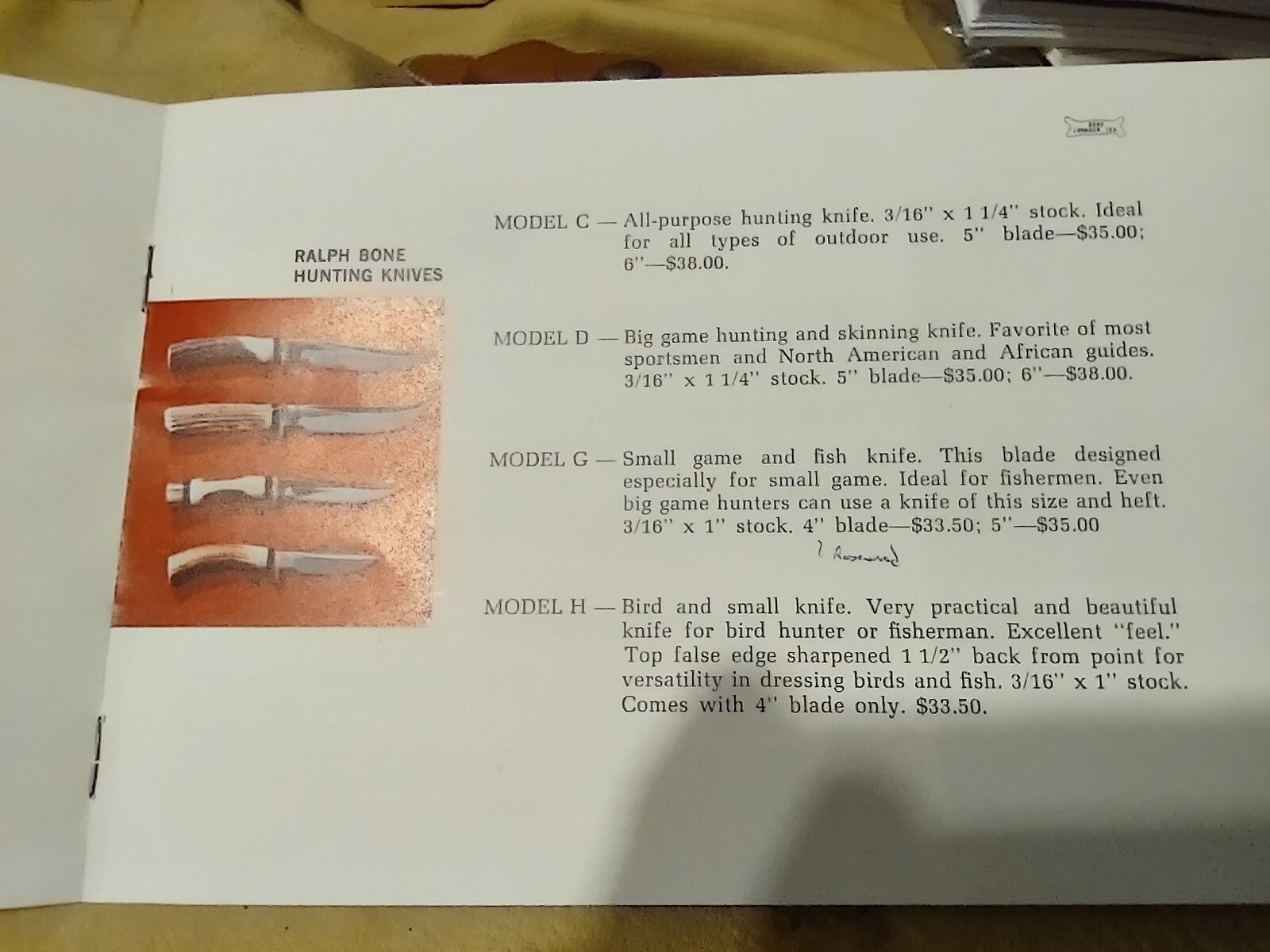 Ralph Bone Custom Knife G Model 5” Blade Lubbock Texas Monogram CC | eBay