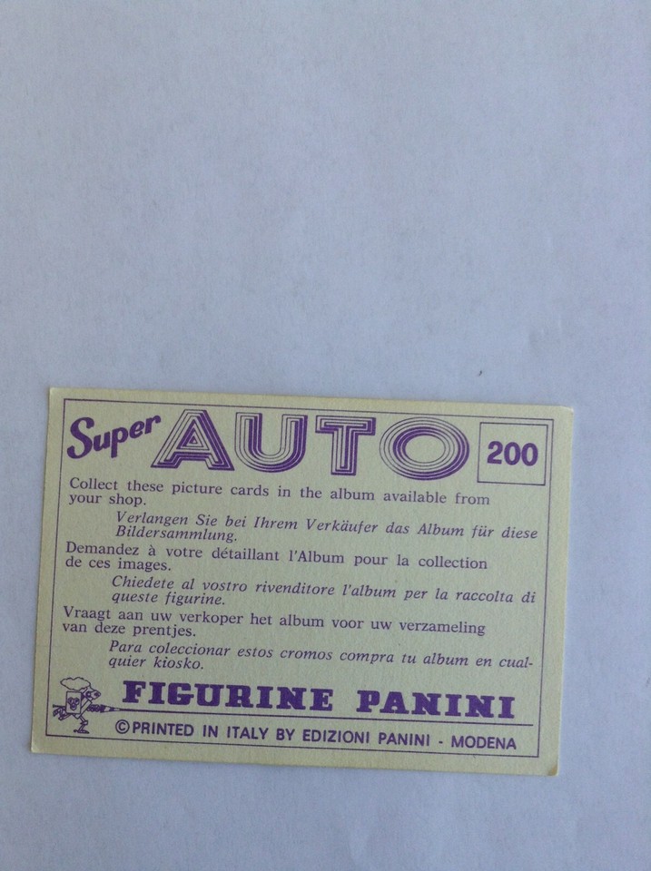 SUPER AUTO FIGURINE PANINI STICKER CARD LAMBORGHINI CHEETA H | eBay