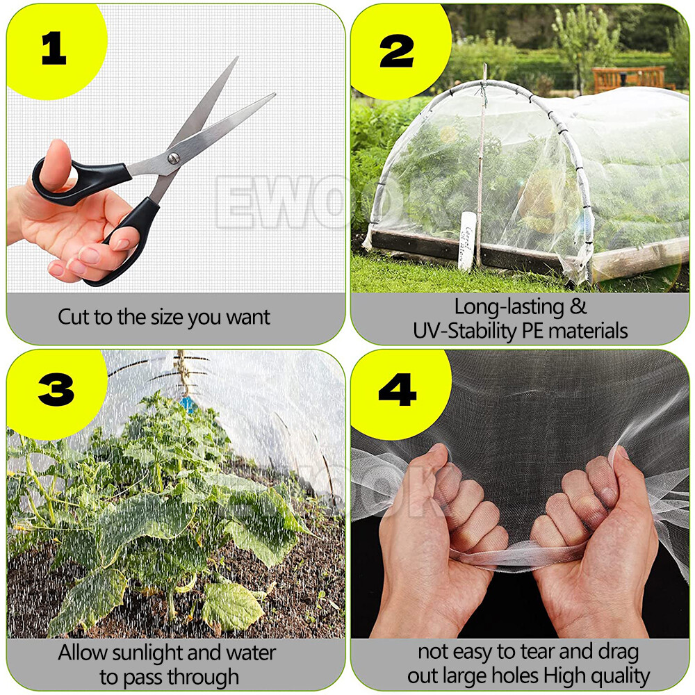 6/10M Netting Insect Bug Fly Fruit Mesh Net Vegetable Plant Protection ...