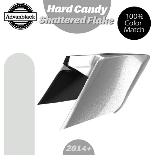 HARD CANDY SHATTERED FLAKE Advanblack CVO Stretched Side Cover For 14 ...