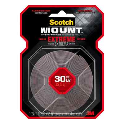 3 Pack Scotch-Mount Extreme Double-Sided Mounting Tape 414H, 1 In X 125 ...