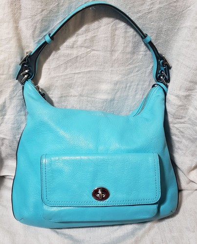 Coach Turquoise Leather Courtenay Hobo Shoulder Bag | eBay