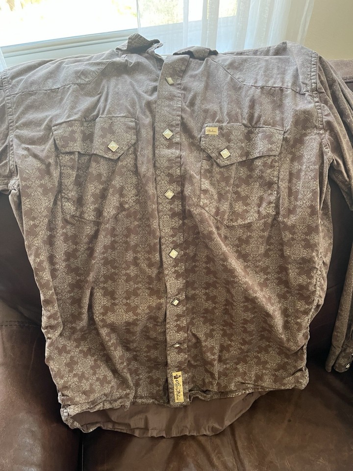 Larry Mahan Shirt Mens L Vintage Pearl Snap Western Cowboy Rodeo Floral ...