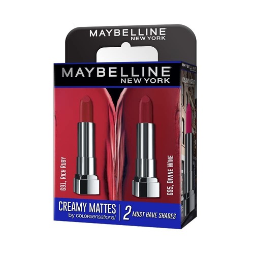 Maybelline New York Matte Lipstick, Rich Ruby & Divine Wine (Pack of 2 ...