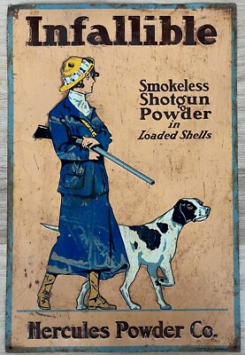 Antique Reproduction Lithograph Sign "Infallible Smokeless Shotgun ...