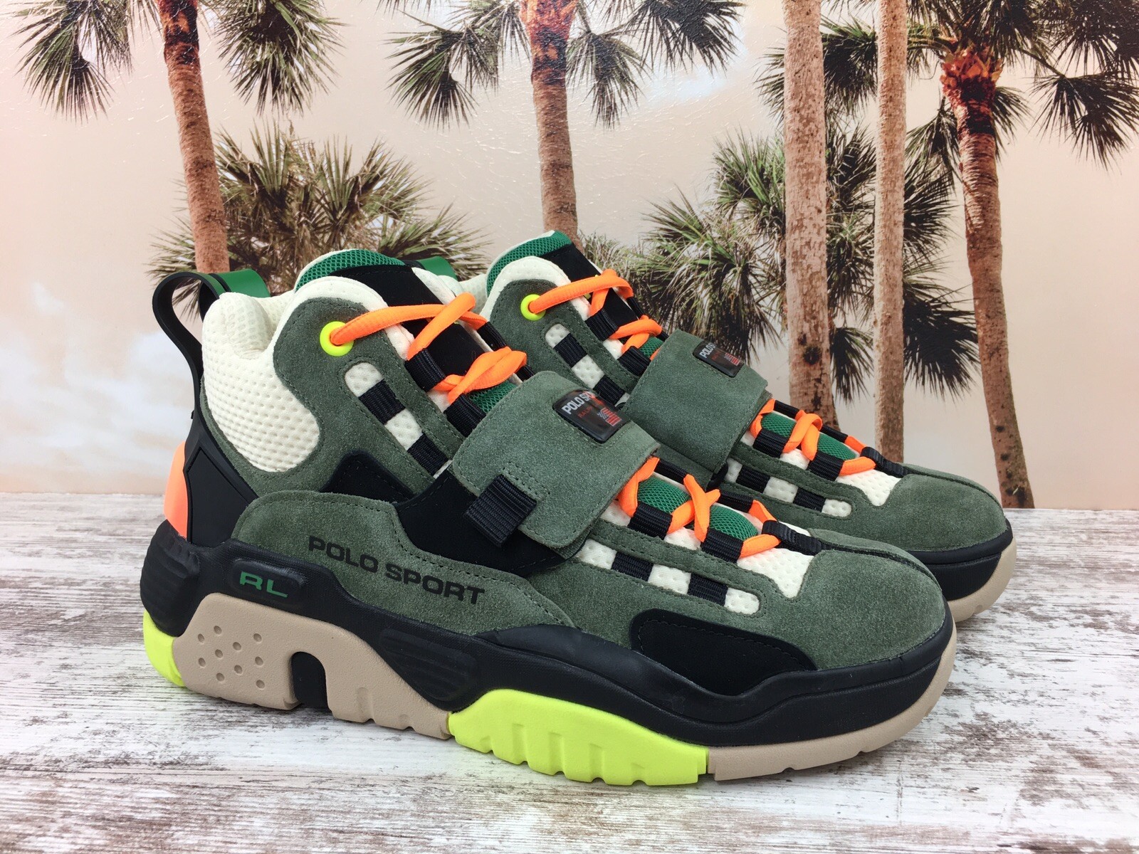 Polo Sport Ralph Lauren PS100-SK-HTL Olive High Top Sneakers Men's Size ...