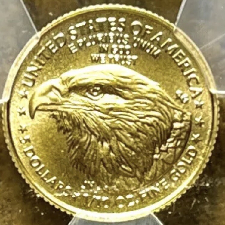 2021 $5 GOLD EAGLE PCGS REAGAN TYPE 2 GAUDENS FDOI KEY DATE NEW DESIGN ...