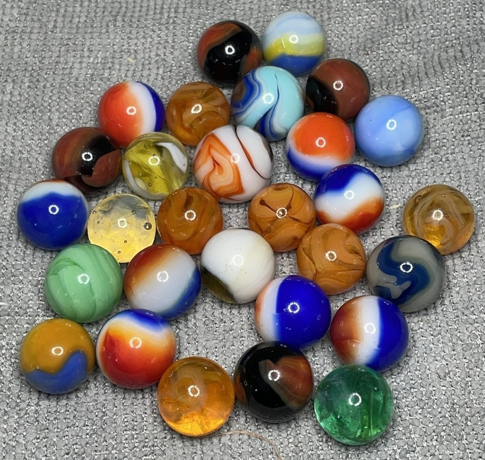 Lot of Mixed Machine Made Marbles 9/16" to 11/16" Nm- to M- Condition ...
