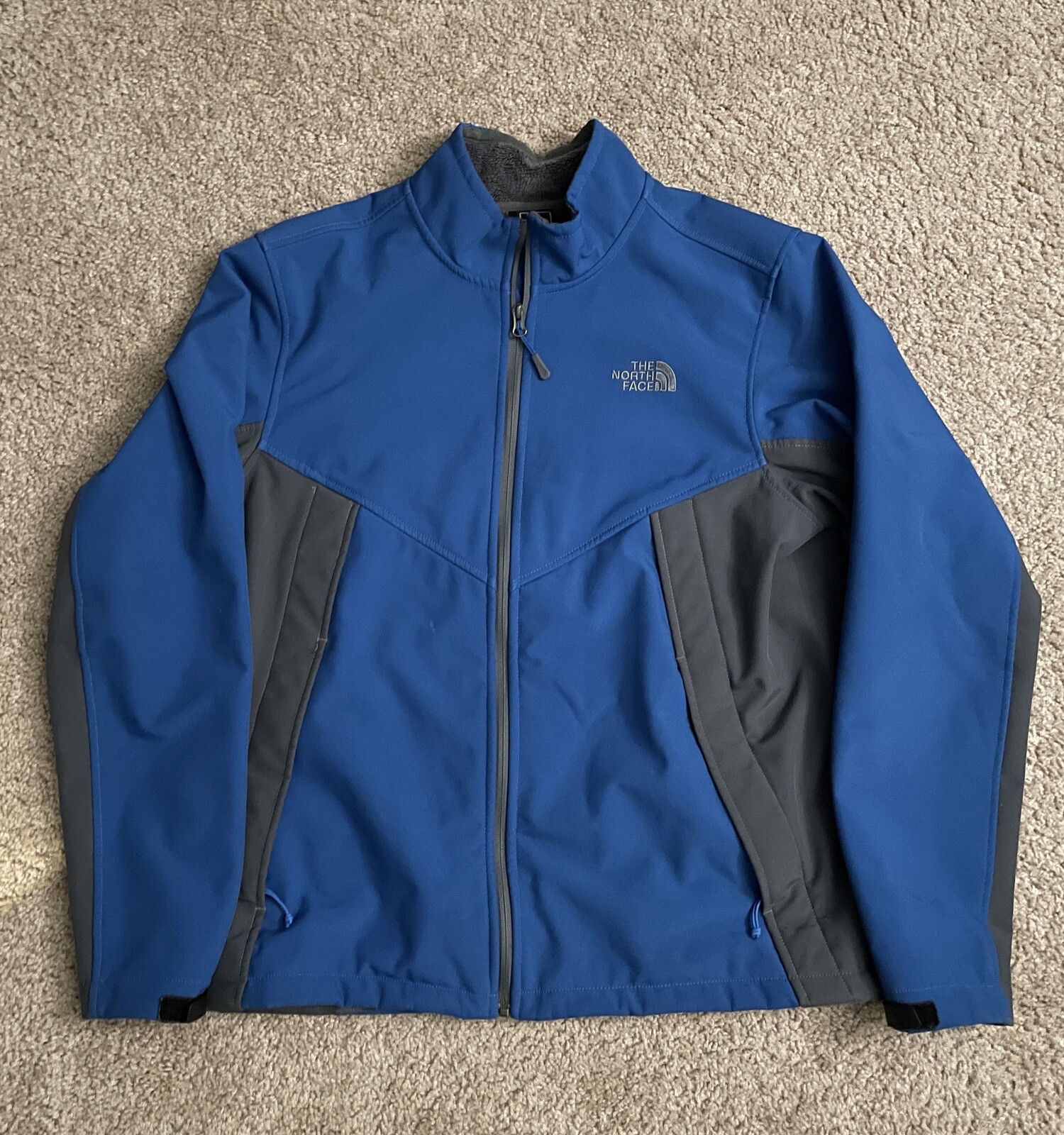 Mens The North Face Windwall Blue Gray Soft-shell zip-up jacket Size L ...