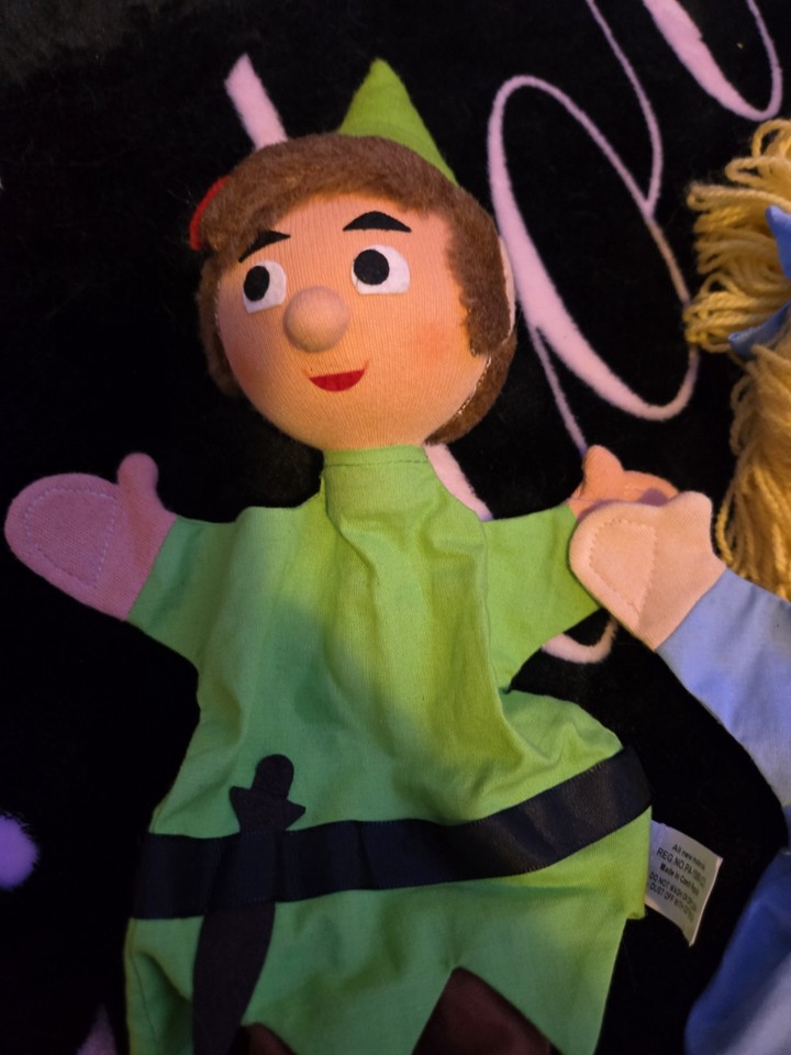 Moravska Ustredna BRNO Hand Puppets Peter Pan Tinker Bell Wendy Lot Of ...
