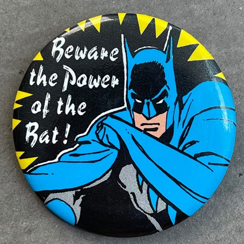 Vintage 1989 BATMAN pin Beware The Power Of The Bat DC Comics pinback ...