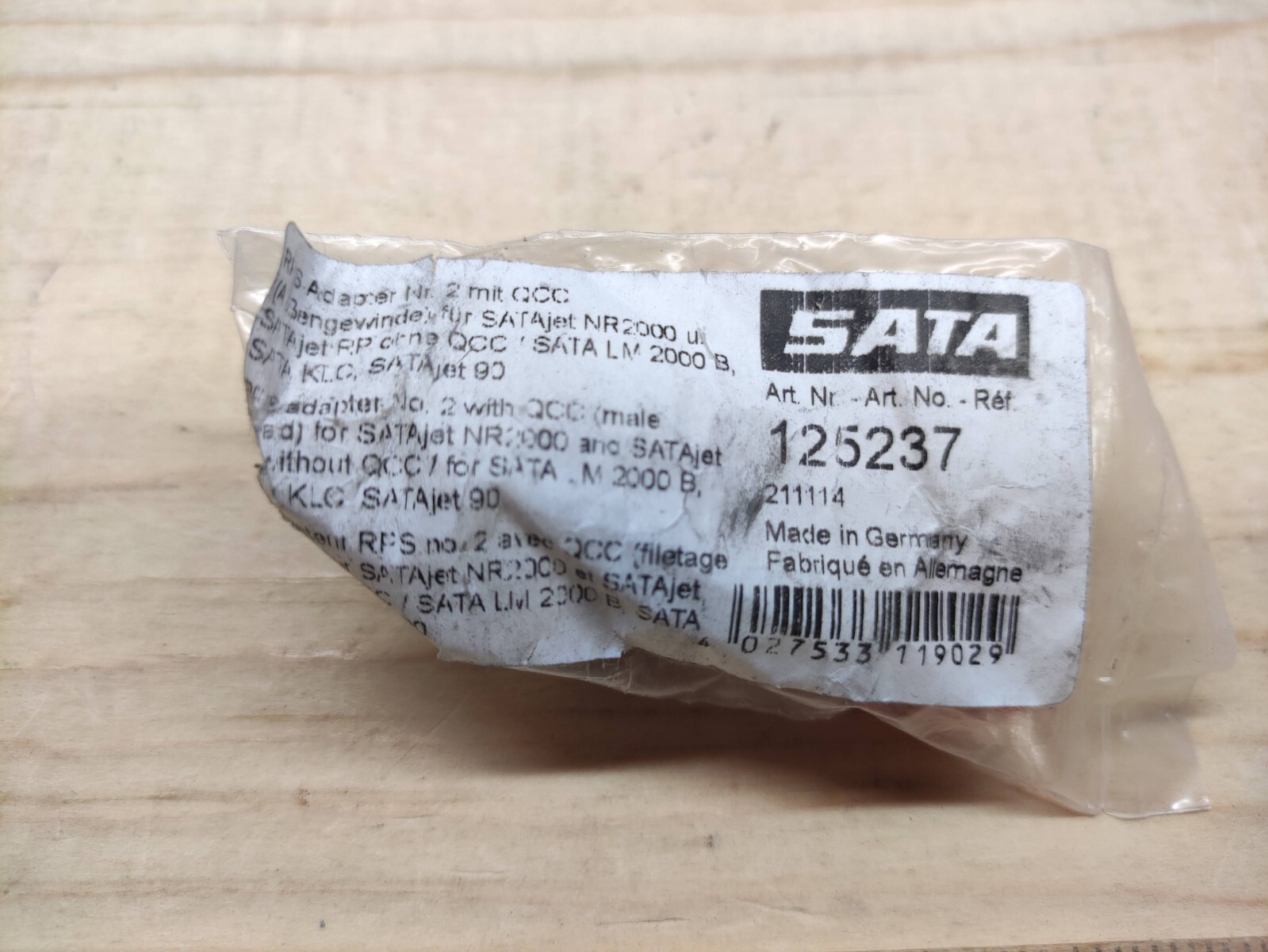 Sata RPS Adapter #2 125237 for SATA Spray Guns NR2000 KLC HVLP RP P ...
