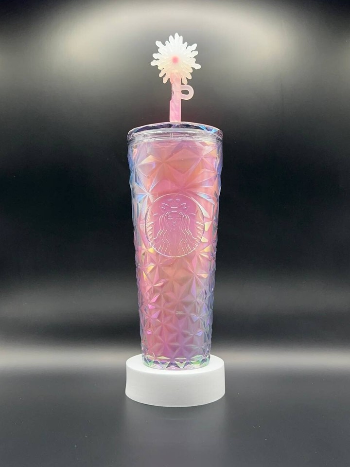 Rare Starbucks Wicked Prism Cold Cup with Wand Straw Topper (Pink, 24oz ...