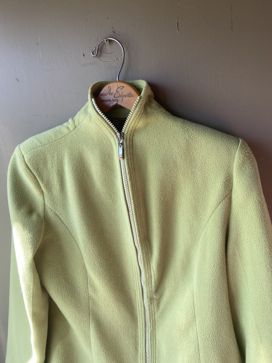 Fendi 100% Cashmere Lime Green Jacket Zip Up Blazer Soft Fendi 100% Cashmere Lime Green Jacket Zip Up Blazer Soft