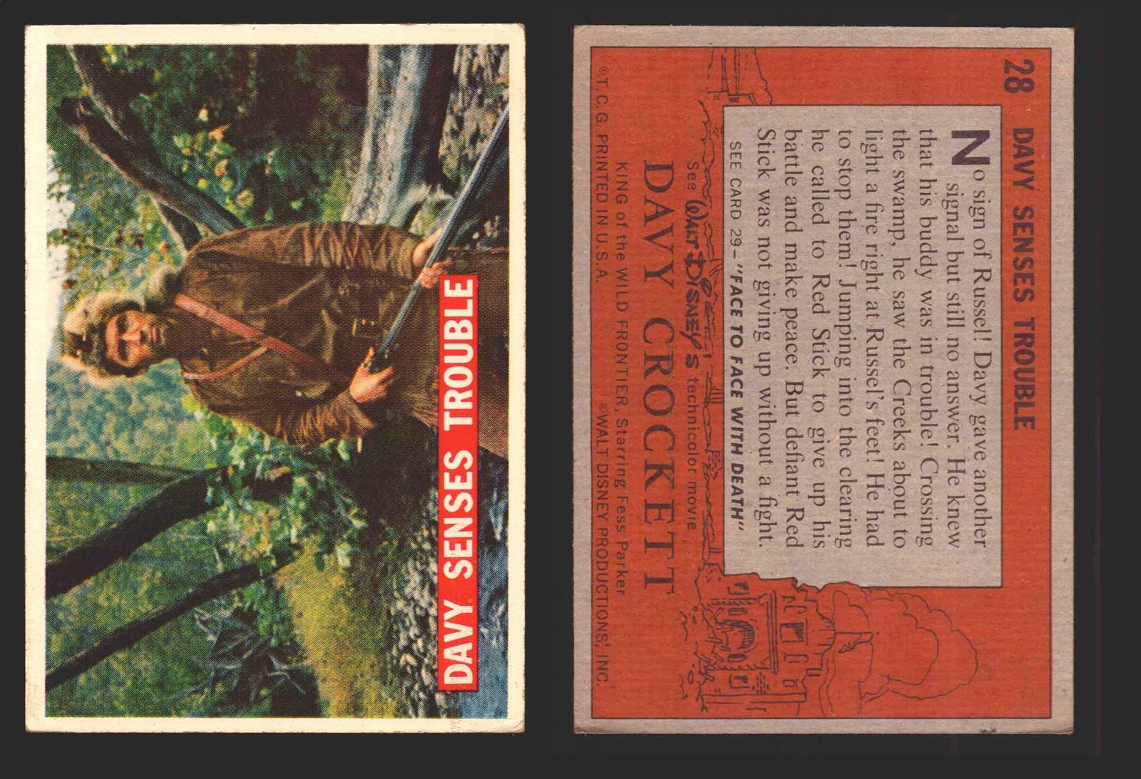 Davy Crockett Series 1 1956 Walt Disney Topps Vintage Trading Cards You ...