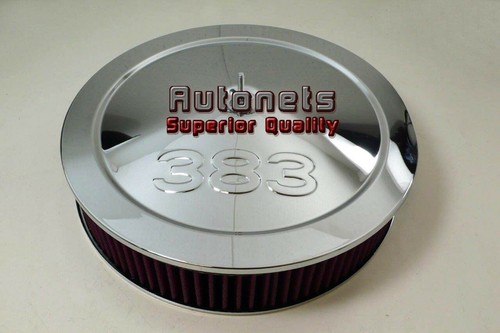 14" SB Chevy 383 Bold Logo Stroker Chrome Air Cleaner Holley Washable ...