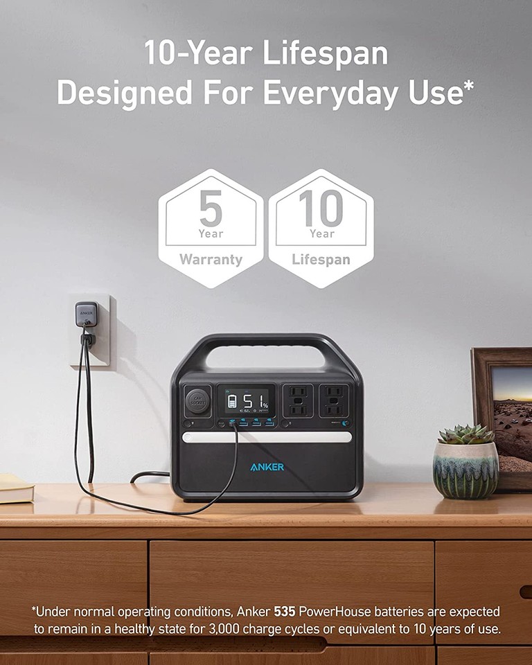 Anker Portable Power Station 512Wh Solar Generator 500W 9-Port ...