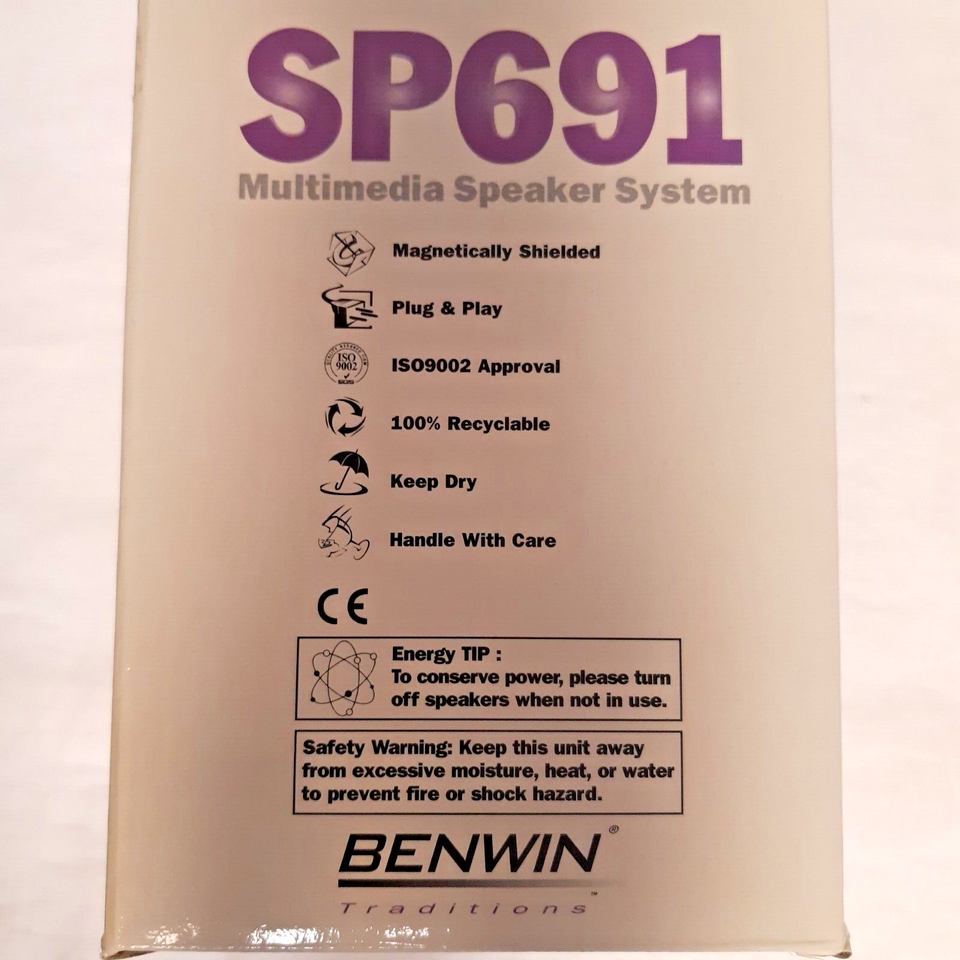 VINTAGE BENWIN SP691 BEIGE DESKTOP SPEAKERS, USB POWERED, SEALED NEW ...