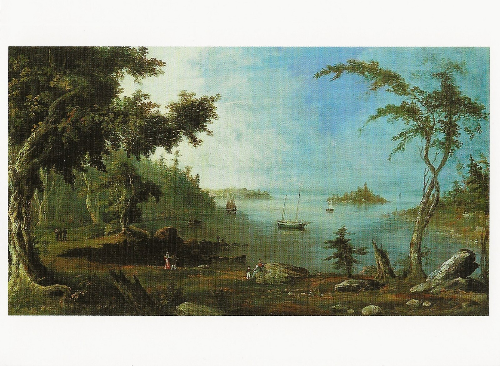 Postcard Charles Codman "View of Diamond Cove.." 1829 Portland Museum ...