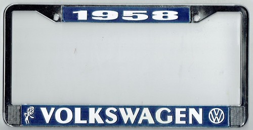 1958 Volkswagen VW Bubblehead Vintage California License Plate Frame SC ...