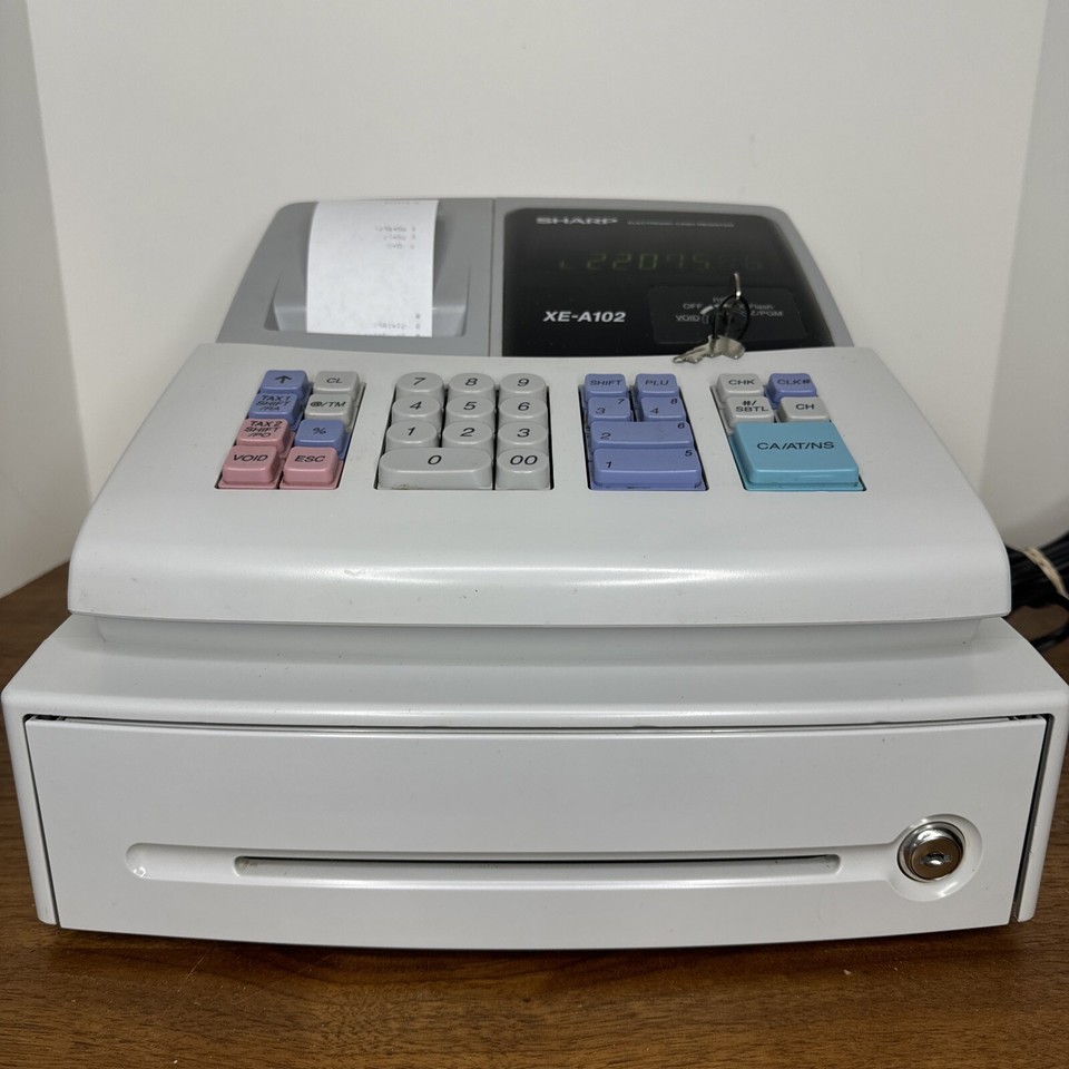 Sharp XE-A102 Electronic Cash Register With Cash Drawer - Master Key ...