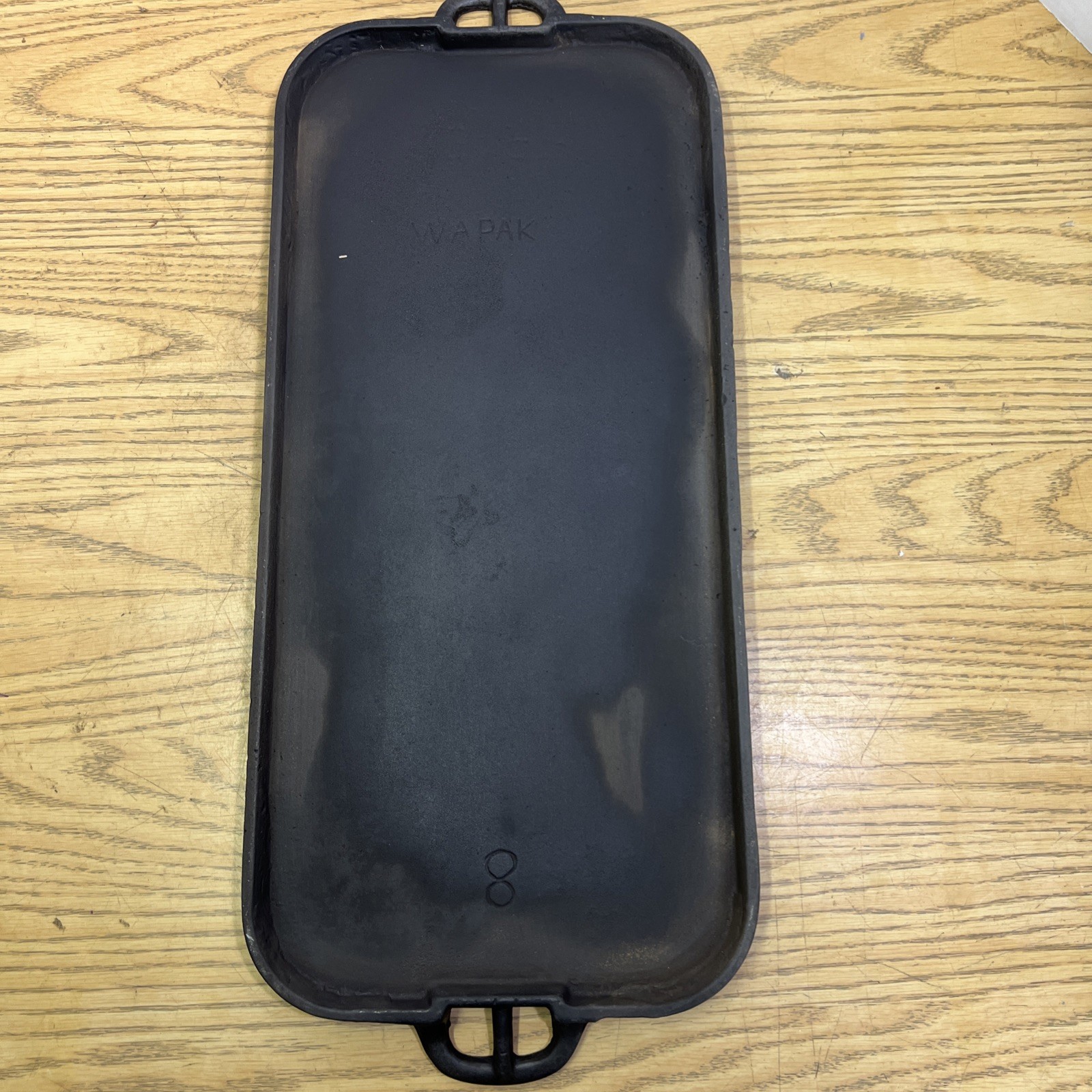 Antique HTF Wapak 8 Cast Iron Long Griddle With ERIE ghost Mark ...