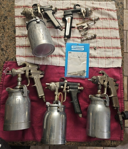 4 Autobody Air Spray Paint Guns, repair kit, Sharpe, Astro | eBay