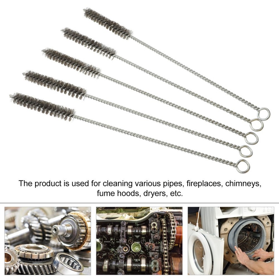 5pcs Household Stainless Steel Cleaning Brush Rod Cleaner for Drain ...