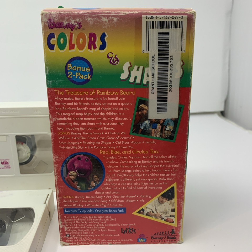 Barney Colors & Shapes Bonus 2-Pack VHS Video Tape 45986020161| eBay