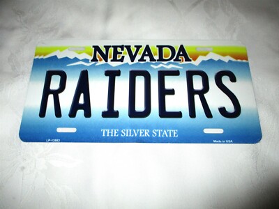 NEVADA RAIDERS Metal License Plate #2a NEW | eBay