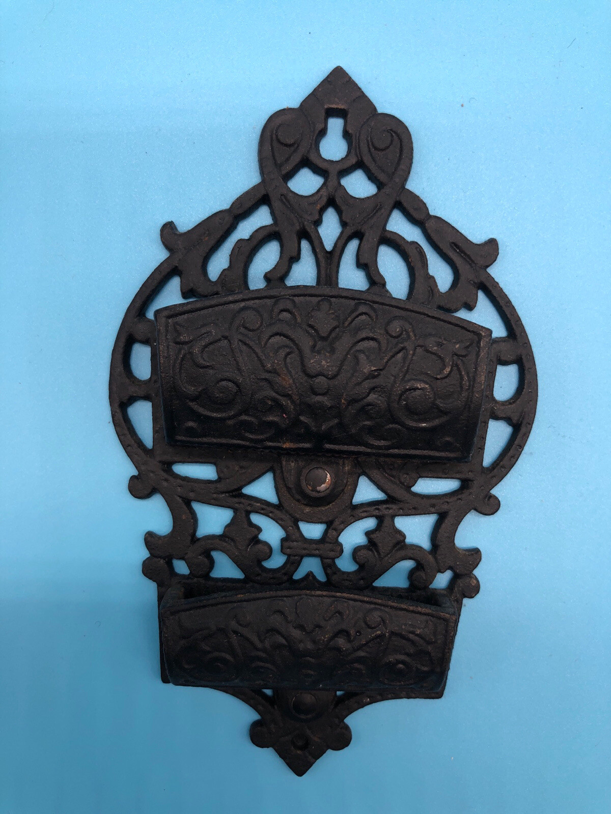 Vintage Cast Iron Match Stick Holder LB-14 Cast Art Double Basket | eBay